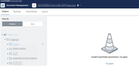 无法加载文件夹权限。请重试 。 在 Bim 360 或 Acc 中