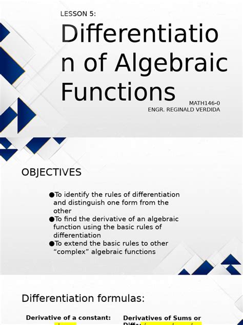 5 Differentiation Of Algebraic Functions Pdf