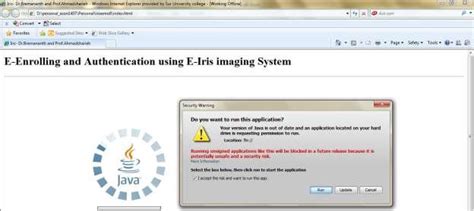 Illustrates Java Security When Version Mismatch Occurs And Popup For
