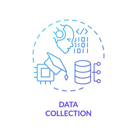 2d Gradient Data Collection Icon Creative Isolated Vector Thin Line Blue Illustration