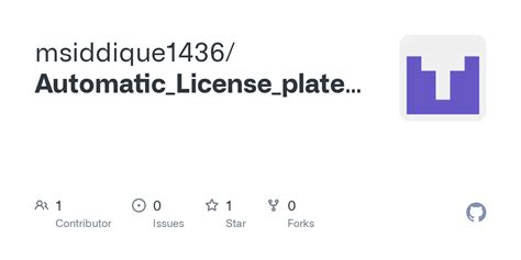 GitHub Msiddique Automatic License Plate Recognition
