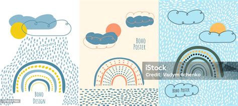 벡터 그림입니다 현대 미술 배경 컬렉션 다채로운 무지개 책 표지 페이지 템플릿 인쇄 카드 브로셔 잡지 포스터를 위한 손으로 그린 디자인 요소 아기 귀여운 그래픽 0명에 대한