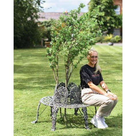 Black Silver Ornate Tree Seat Black Country Metalworks