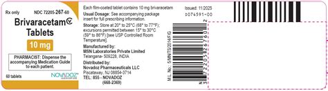 Brivaracetam Package Insert Prescribing Information Moa