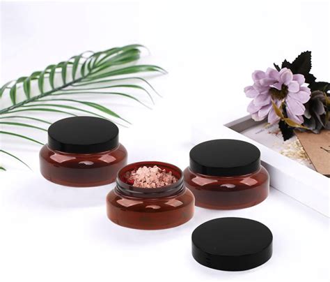 Allday Good Beauty Amber Plastic Jars With Lids 12 Pack Brown Body