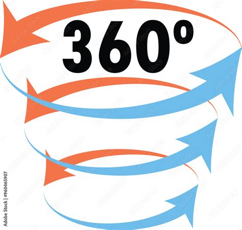 Four Rotating Arrows Forming A Circular Movement And Showing The Concept Of Full Coverage Stock