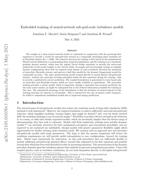 Pdf Embedded Training Of Neural Network Sub Grid Scale Turbulence Models