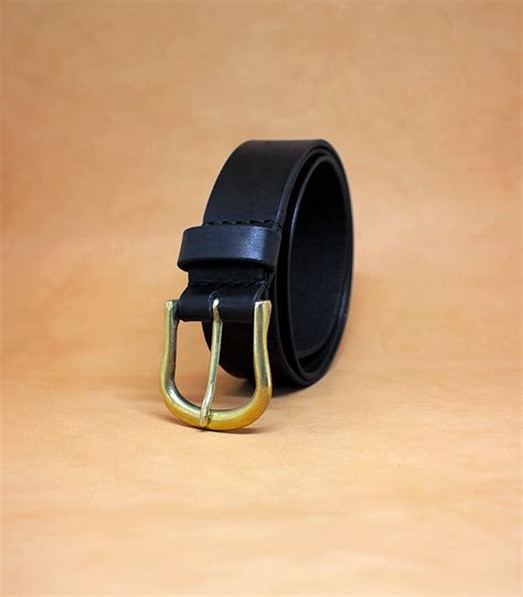 Дамски кожен колан черен ръчна изработка Генов Ателие