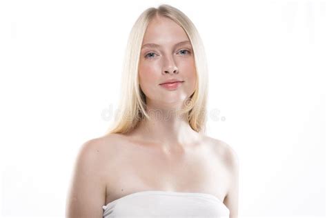 Beauty Woman Face Portrait Close Up Beautiful Model Girl With P Stock