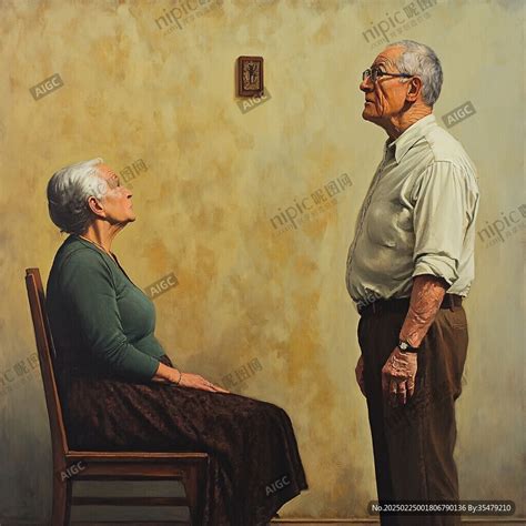 Ai创作图家庭生活蜡像 照相馆壁画 年长夫妇看 给孤独长者 超现实主义画派画家 画布肖像画 晚年的陪伴 现实主义墙画 相伴晚年 人物油画 欣赏油画 相处墙 名人油画 白发夫妻 晚年时光