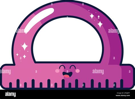 Kawaii Protractor Cute Stock Vector Image And Art Alamy
