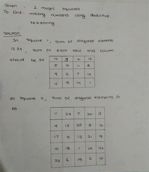 solved 4 use deductive reasoning to determine the missing numbers in