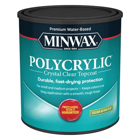 Minwax Polycrylic Clear Flat Water Based Polyurethane 1 Quart In The
