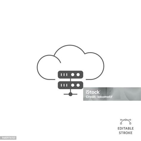 편집 가능한 스트로크가 있는 클라우드 서버 플랫 라인 아이콘 아이콘은 웹 디자인 모바일 앱 Ui Ux 및 Gui 디자인에 적합합니다 5g에 대한 스톡 벡터 아트 및 기타