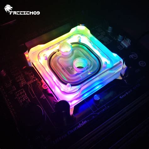 FREEZEMOD Computer CPU Water Cooling Block INTEL 2019 Rainbow Diffused Light Effect Copper Base