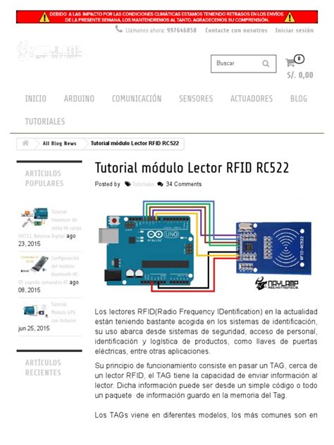Tutorial Módulo Lector Rfid Rc522 Pdf Identificación De Frecuencia