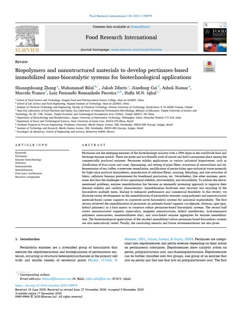 Biopolymers And Nanostructured Materials To Develop Pectinases Based