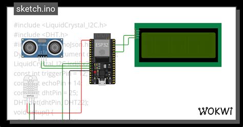 Ultrasonic SENSOR And DHT SENSOR USING SERIALIZE Wokwi ESP STM Arduino Simulator
