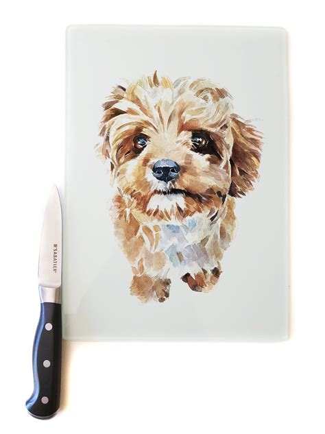 Cavapoo Toughened Glass Chopping Smooth Finish Cavapoo Chopping Boar Edswatercoloursart