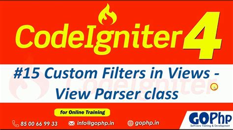 Custom View Filters In CodeIgniter YouTube