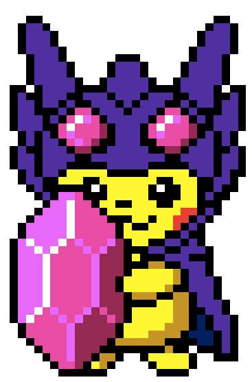 Pikachu In A Sabeleye Costume Pixel Art By Zombiefacedman On Deviantart