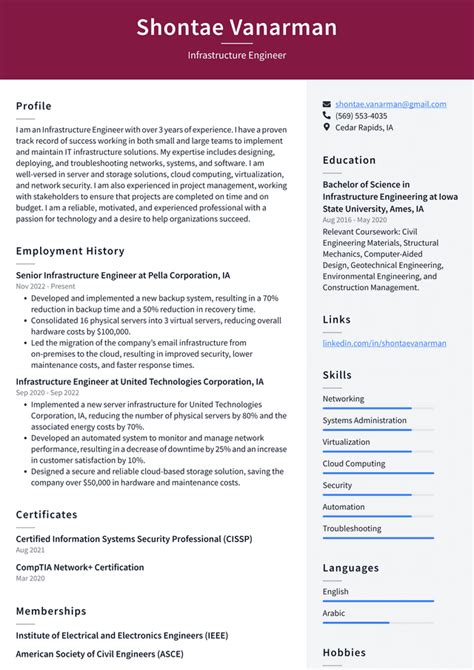 Netflix Infrastructure Engineer Resume Examples Resumecat