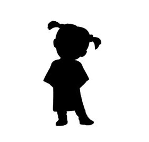 Disney Boo Silhouette From Monsters Inc Vinyl Decal Black Red Silver