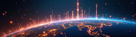 Global Data Network Cell Towers Fiber Optics And Satellites Connect The World Enabling