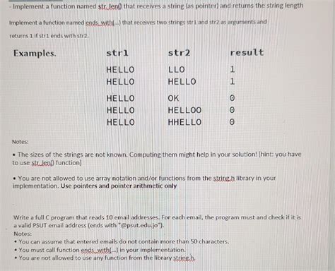 Solved Implement A Function Named Str Jen That Receives