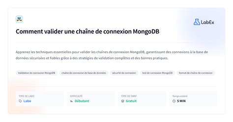 Comment Valider Une Chaîne De Connexion Mongodb Labex