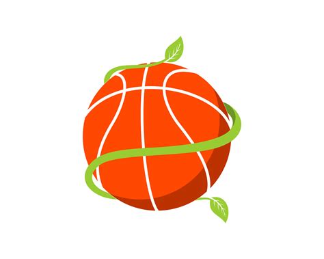Orange Basketball With Nature Leaf Tree 4999844 Vector Art At Vecteezy