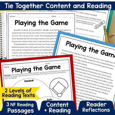 Baseball Reading Comprehension Questions Sports World Nonfiction Series