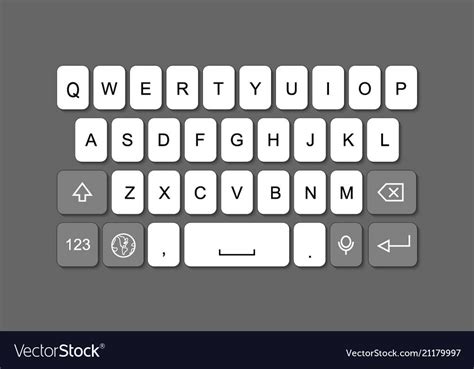 Smartphone Keyboard Royalty Free Vector Image Vectorstock