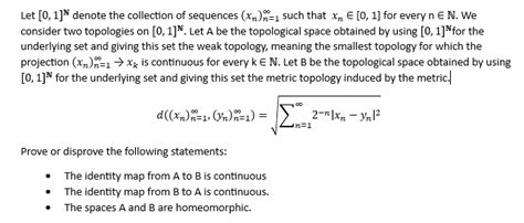Solved Let N Denote The Collection Of Sequences Chegg Com