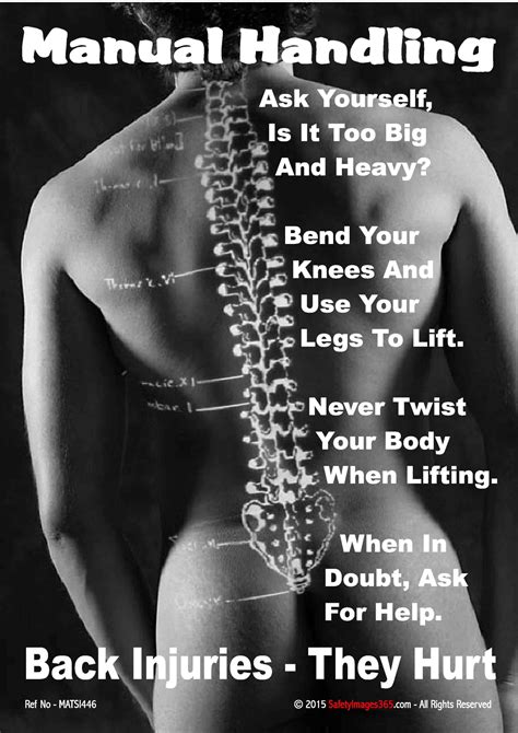 Materials Handling Safety Posters Manual Handling Ask Yourself Is It Too Big And Heavy