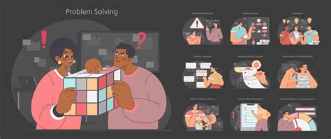 Problem Solving Set Flat Vector Illustration Vector Art At Vecteezy
