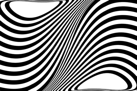 Abstract Black And White Striped Background Geometric Pattern With Visual Distortion Effect