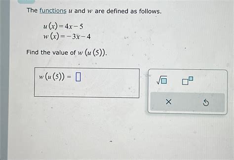 Solved The Functions U And W Are Defined As Chegg Com