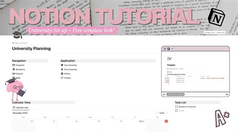 My Notion Set Up For University Applications Tutorial Trackers Free