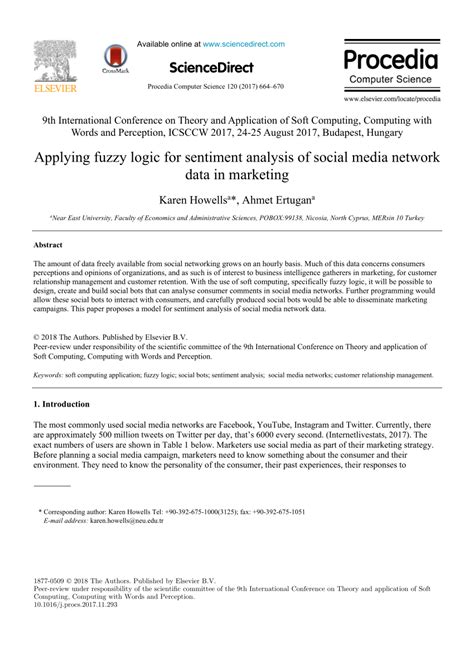 Pdf Applying Fuzzy Logic For Sentiment Analysis Of Social Media