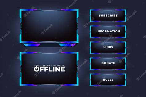 Premium Vector | Live online gaming overlay and streaming icon design with buttons futuristic ...