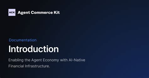 Introduction Agent Commerce Kit