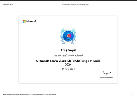 Anuj Goyal On Linkedin Today I Earned My Microsoft Learn Cloud Skills Challenge At Build 2024