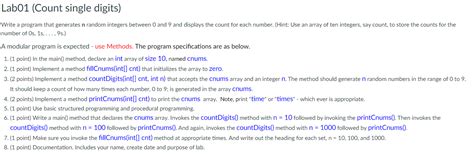 Solved Number Of Os 1s 9s A Modular Program Is