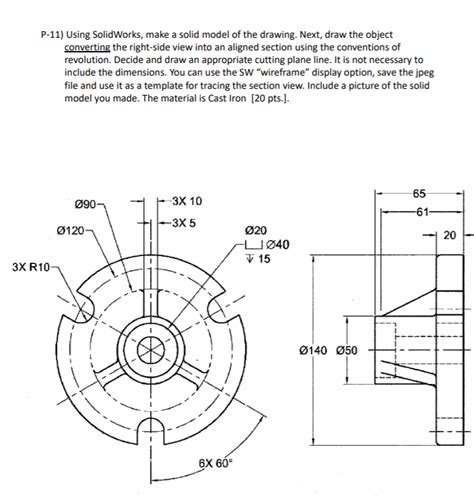 solved p 11 using solidworks make a solid model of the