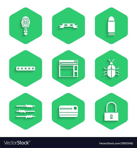 Set Website Template Credit Card Lock System Vector Image