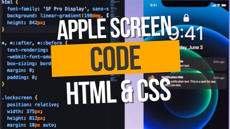 Code Css Html Iphone Lockscreen No Talking Code Html Css Youtube