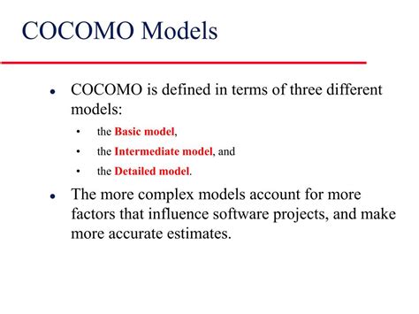Ppt Cocomo Models Powerpoint Presentation Free Download Id5710321