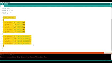 Arduino เขียนโปรแกรมรับค่าจากสวิตซ์ 4 ตัว ควบคุมหลอด Led 5 หลอด Youtube