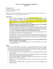 HW Pdf CMPSC Programming And Computation II Spring Homework Due Date